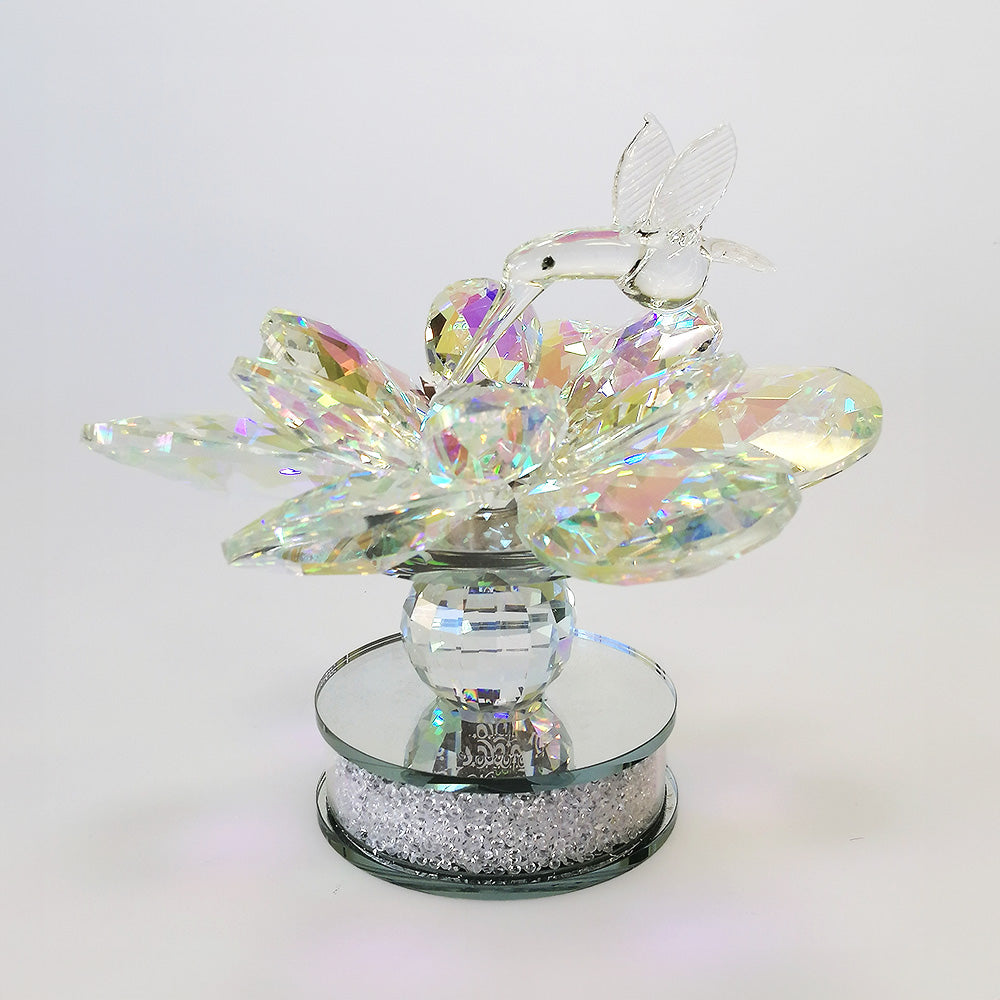 Glass Hummingbird On Flower - Large – Acquisitions New Zealand