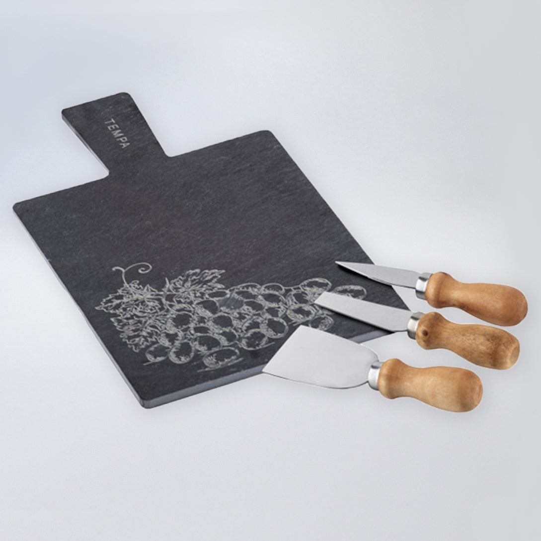 Tempa Tuscany 4 Piece Cheese Slate Set Acquisitions New Zealand
