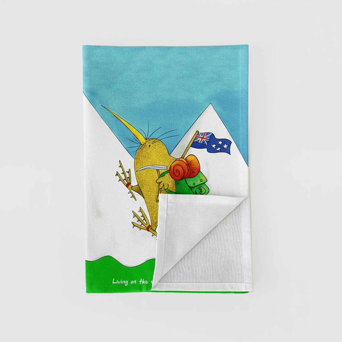 Tea Towel - 'Mountain Climbing' Kiwi – Acquisitions New Zealand