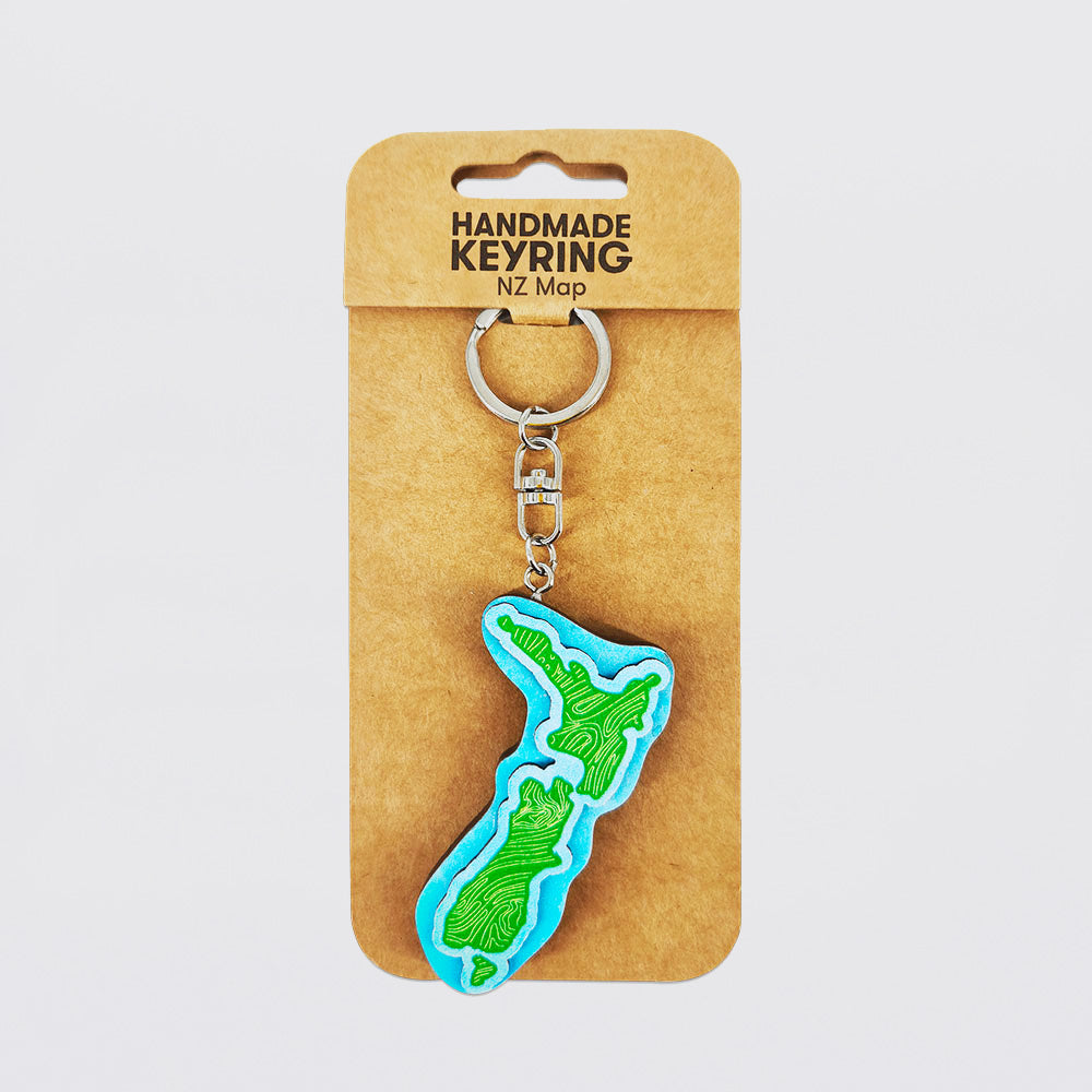 NZ Map Keyring – Acquisitions New Zealand