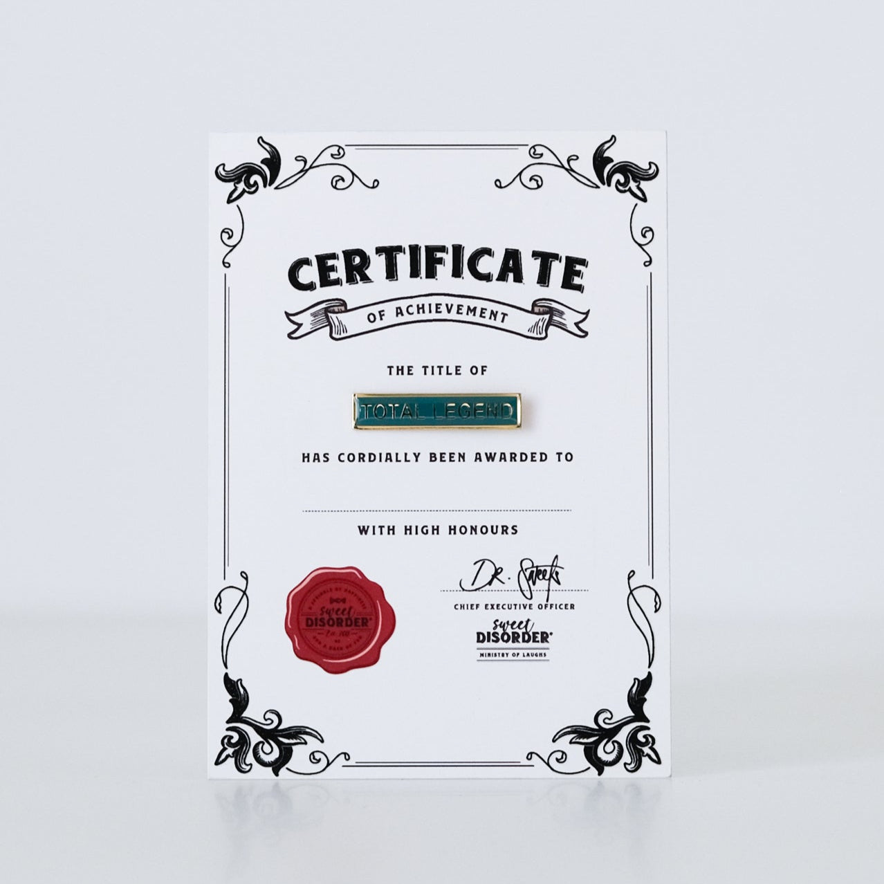 Badge & Certificate - 'Total Legend' – Acquisitions New Zealand