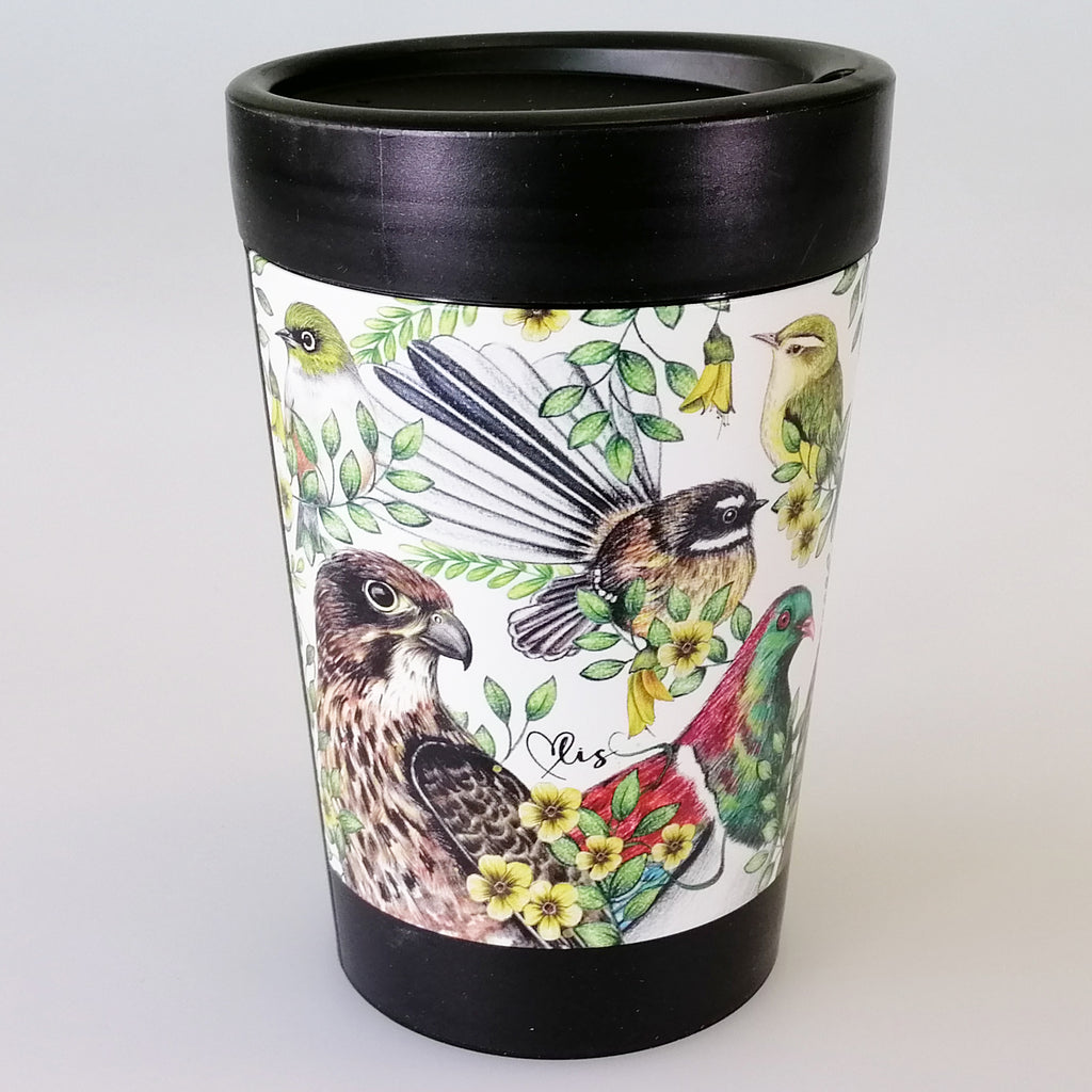 Reusable Coffee Cup - Birds of NZ – Acquisitions New Zealand